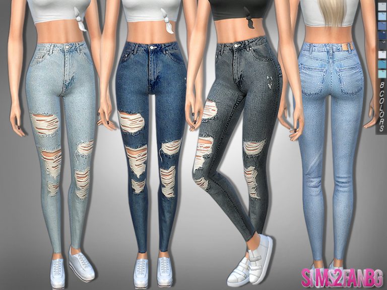 322 - Ripped Skinny High Jeans | Jeans Clothes Mod Download