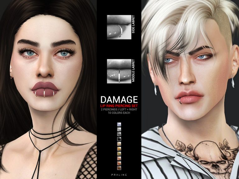 Damage Lip Ring Piercing Set | Accessories Clothes Mod Download