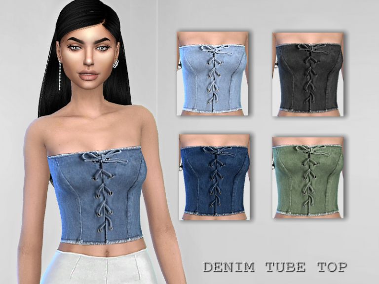 Denim Tube Top | Top Clothes Mod Download