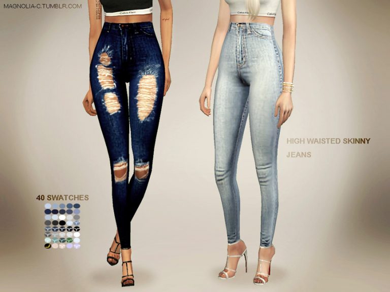 High Waisted Skinny Jeans | Jeans Clothes Mod Download