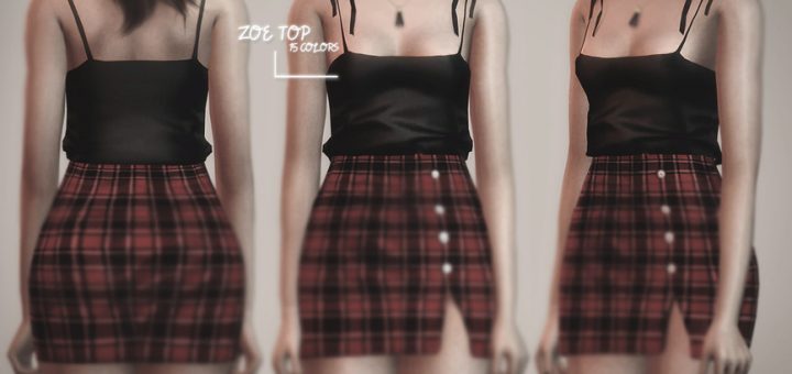 Lace-up Front Crochet Top | Top Clothes Mod Download