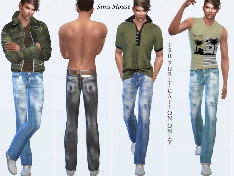 Men's jeans shabby | Jeans Clothes Mod Download