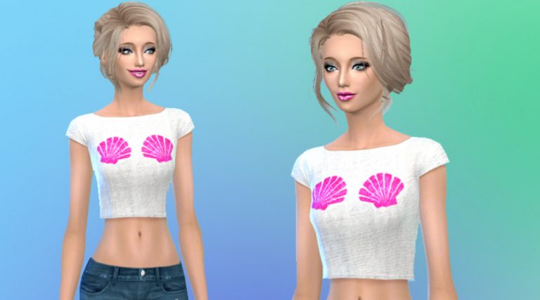 Seashells Crop Top | T-Shirt Clothes Mod Download