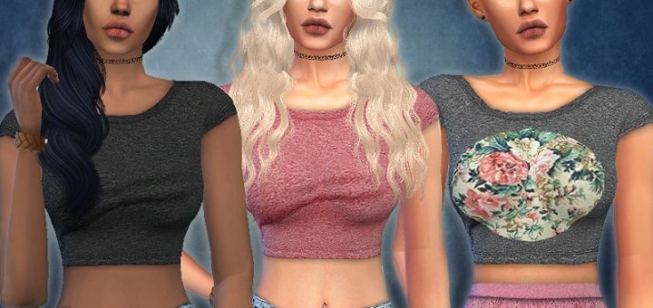 Sims 4 Crop Top CC | Sims 4 T-Shirts CC | Sims 4 Tee CC Mods