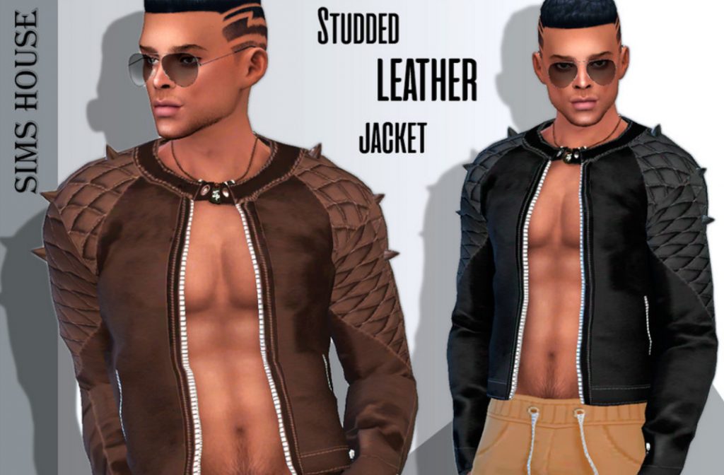 Studded leather jacket | Coat Clothes Mod Download